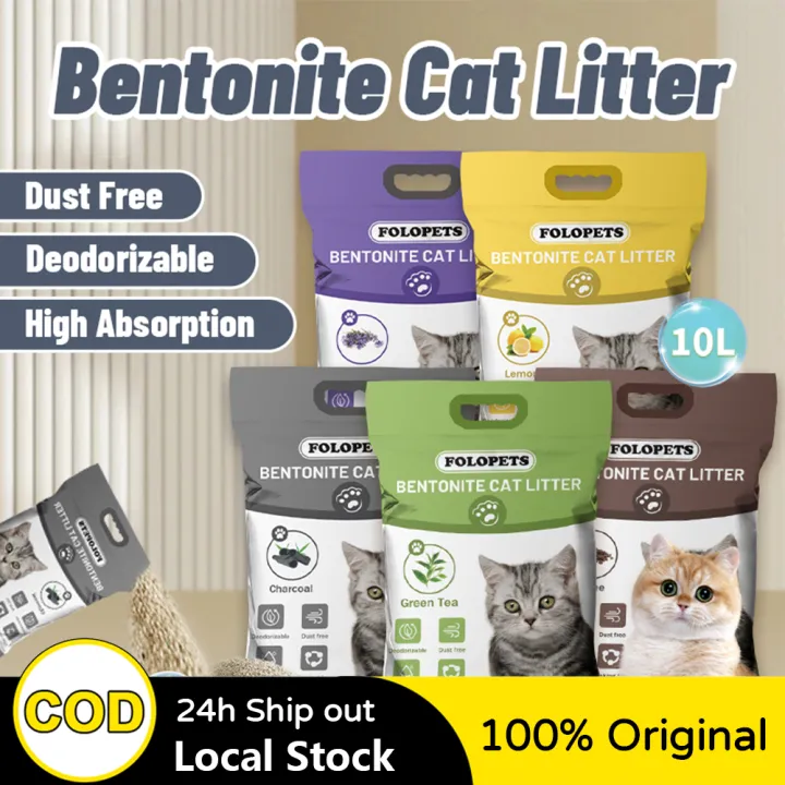 FOLOPETS Bentonite Cat Litter Sand 10L Premium Cat Litter Sand ...