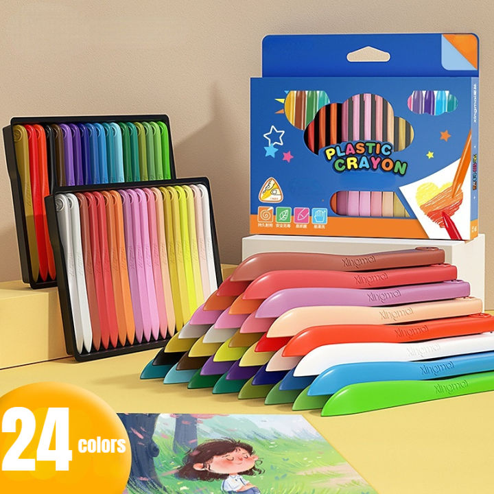 24/12PCS Colorful Crayons Safe Non-Toxic Drawing Toys For Children ...