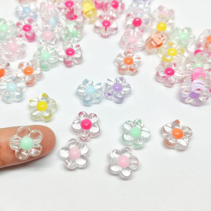 manik manik bunga transparan bahan gelang manik bu ga bening warna ...