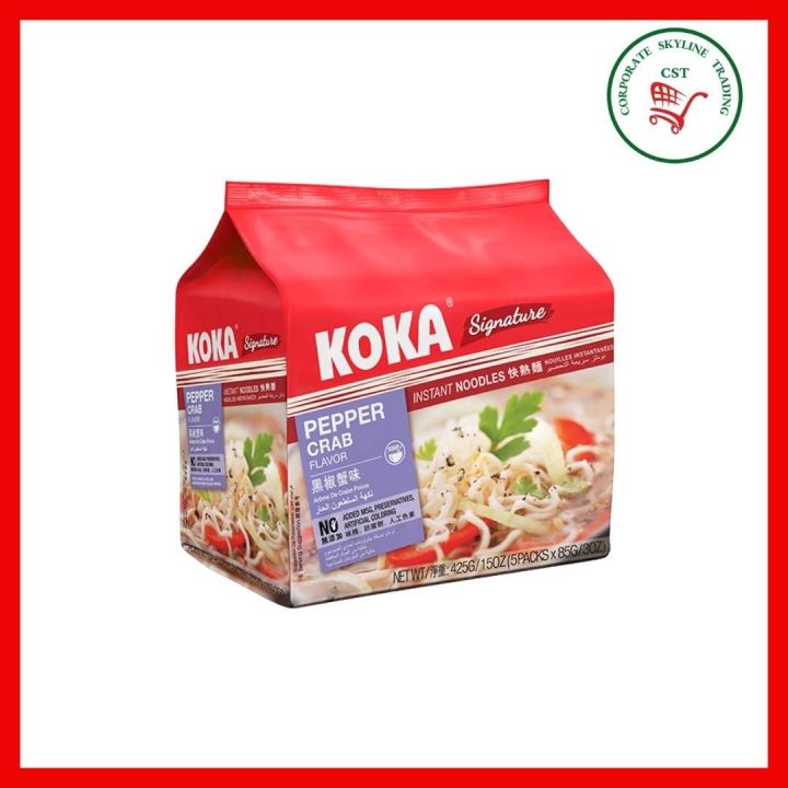 KOKA SIGNATURE PEPPER CRAB FLAVOR INSTANT NOODLES - SINGAPORE 85G X 5 ...