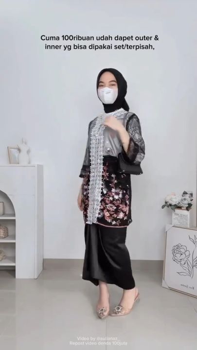 One Set Wanita Kekinian Maiza Tulle Gardenia Warna Mix Renda Full ...