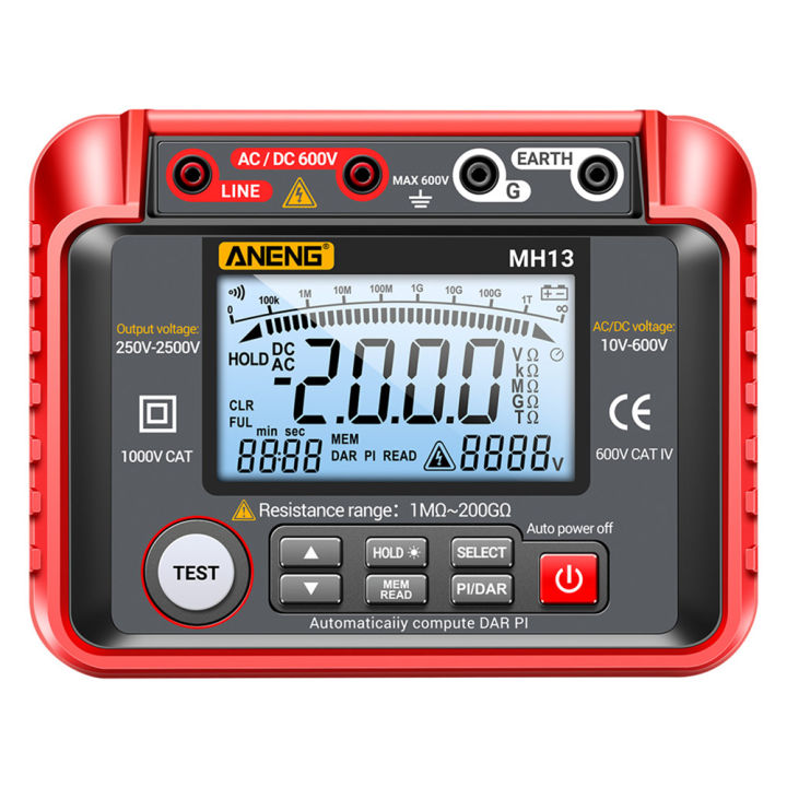 ANENG Capacitance Ohm Meter Electrician Insulation Tester LCD Display ...