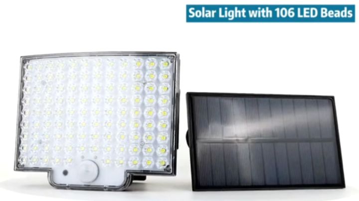 5m Wire Solar Light Outdoor 106 LED Super Bright Motion Sensor Flood ...