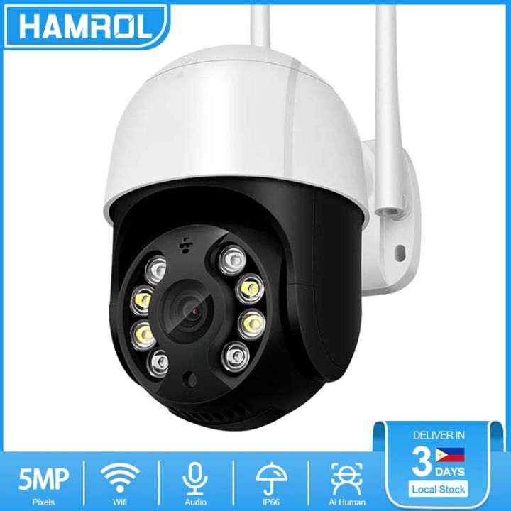 Hamrol 5MP Auto Tracking Mini PTZ Wifi Camera 3MP 2MP 1080P H.265 ...