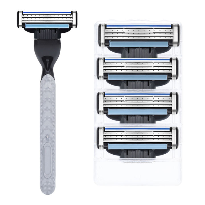 Waysh Men's Manual Shaving Razor Set with Four Blades for Smooth ...