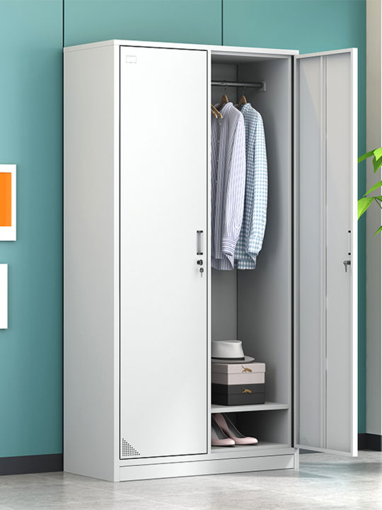 Thickened Steel Wardrobe with Lock Double Door for Home Use Iron Sheet ...