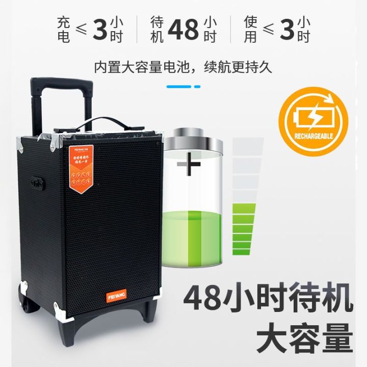 Feiyang F8-2 Pull Rod Speaker Box Square Dance School Bluetooth Outdoor ...
