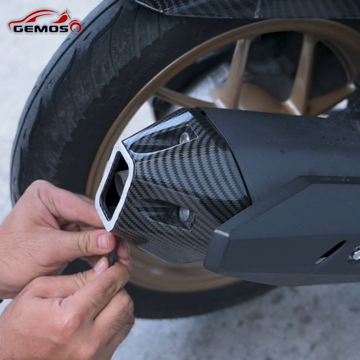 HONDA CLICK MUFFLER TIP COVER CARBON FOR CLICK 125/150 V2 AND V3 GAME ...