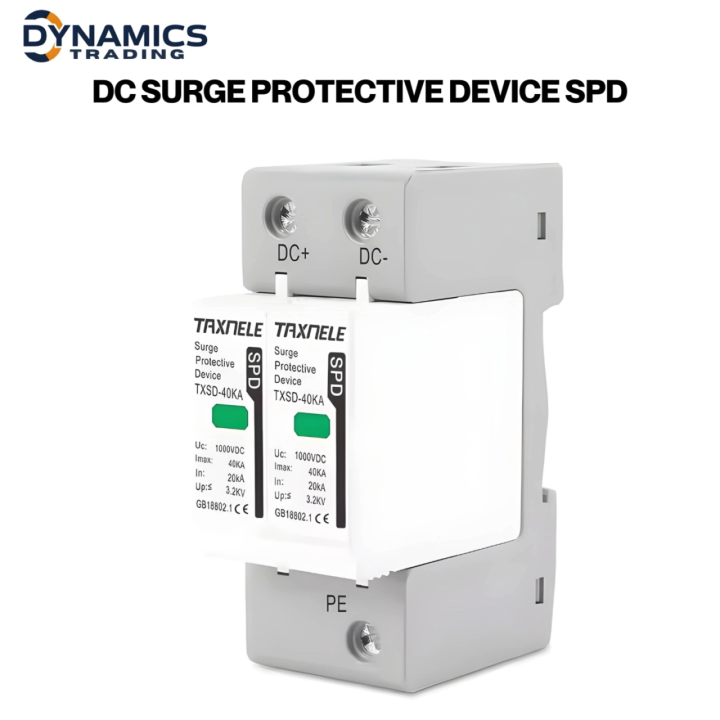 DC SPD Surge Protective Device 2 Pole 1000V 40KA Taxnele Din Rail Solar Outdoor Power Protection ...