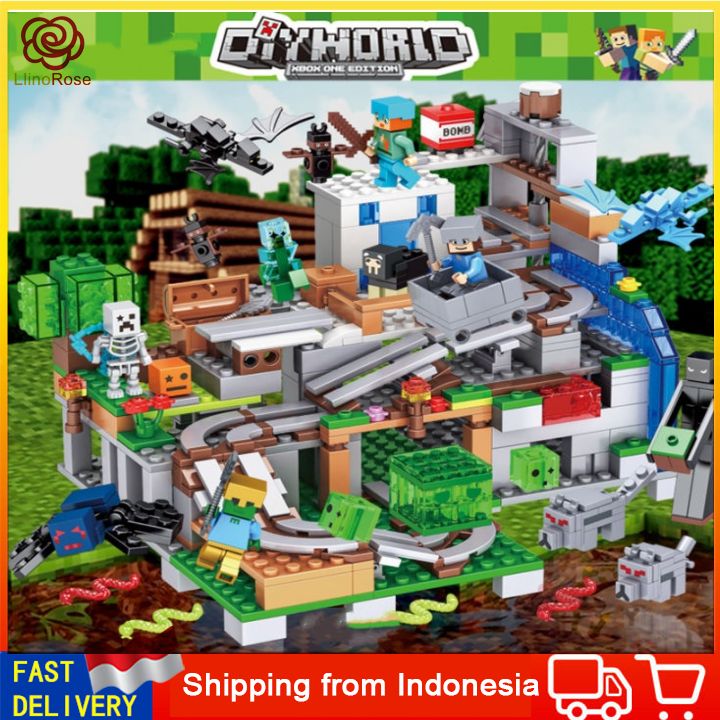 Block - My world Mainan Balok Bangunsusun Model Bentuk Rumah Pohon ...