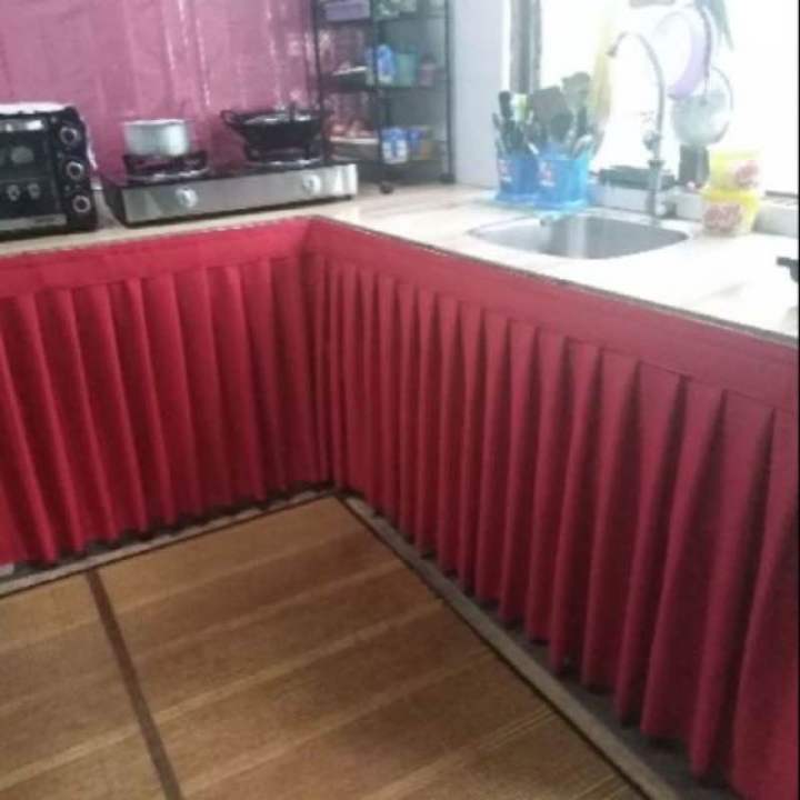 Table skirting/Kabinet Skirting/[VELCRO/STAPLER]/Table Banquet skirting ...