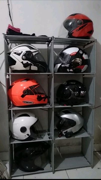 RAK HELM 2 SISI 10 TINGKAT RAK SUSUN PAJANGAN RAK TAS RAK PAKAIAN RAK ...