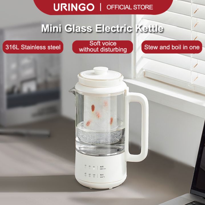 URINGO Glass Electric Kettle Mini Size Flower Teapot Office Multi ...