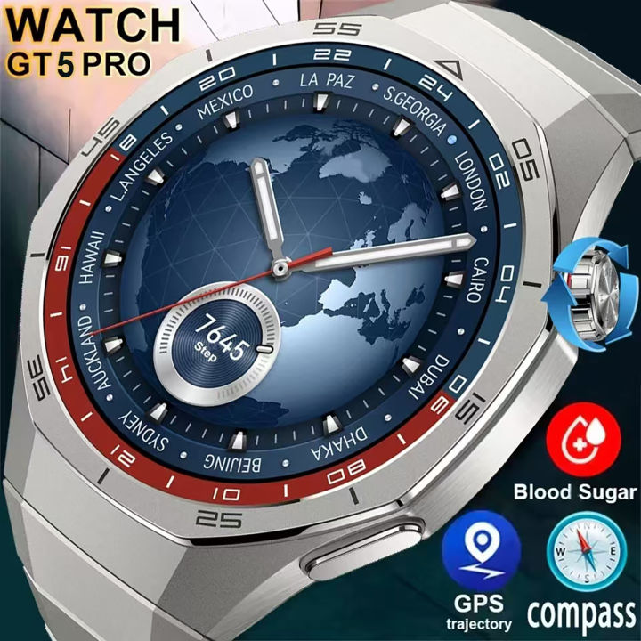 2025 Original For WATCH GT5 Pro Smart Watch Men AMOLED 4G ROM GPS ...