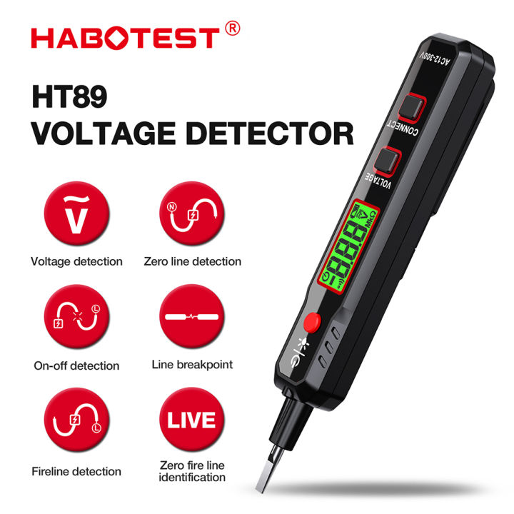 HABOTEST HT89 Máy Dò Điện Áp Chiều Loại Bút Máy Kiểm Tra Điện Áp NCV 12 ...