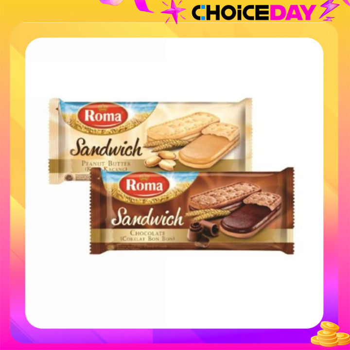 ROMA Biskuit Sandwich Rasa Chocolate/Peanut Butter | Biskuit enak ...