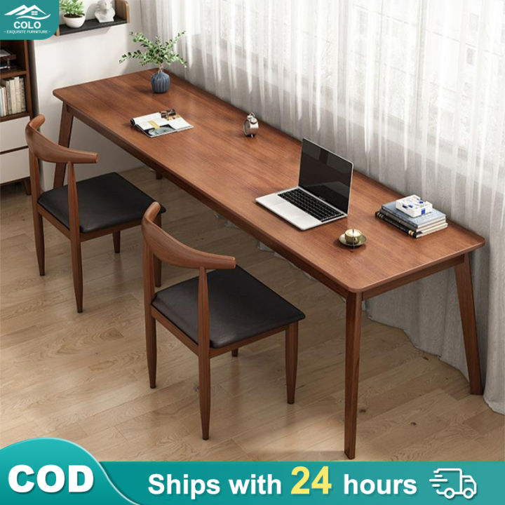 Study Table Wooden Long Table120/140/160CM Computer Table Modern ...