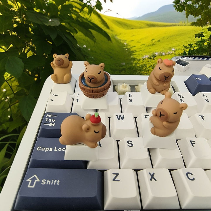 Capybara Cute Keycap Cartoon Animal Doll Custom Keycaps for Mechanical ...