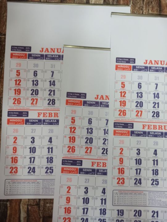 kalender dinding 2 bulanan 2025 / kalender lengkap 2025 | Lazada Indonesia