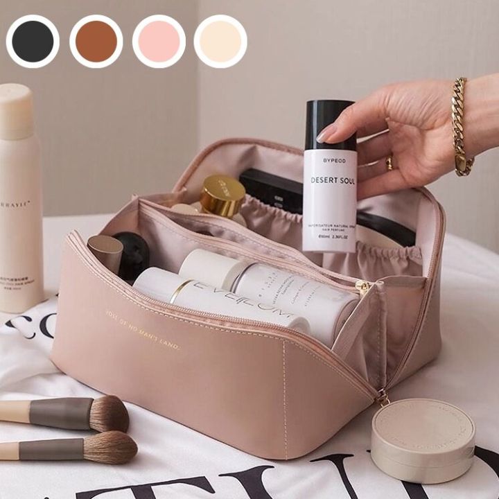 Pluck COD กระเป๋าเครื่องสำอาง กระเป๋าเก็บของ ความจุขนาดใหญ่ แบบพกพา กระเป๋าจัดระเบียบเดินทาง PU ...