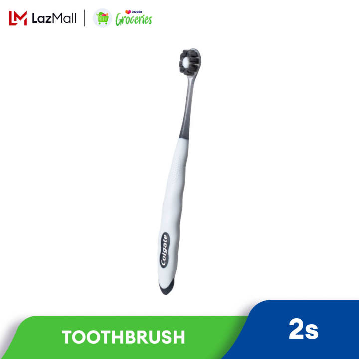 Colgate Cushion Clean Charcoal Super Dense Fluffy Thin Toothbrush ...