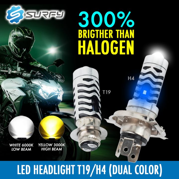 Motorcycle Headlight Hallogen Dual Bulb With Blue Parklight Hi/Low T19 ...