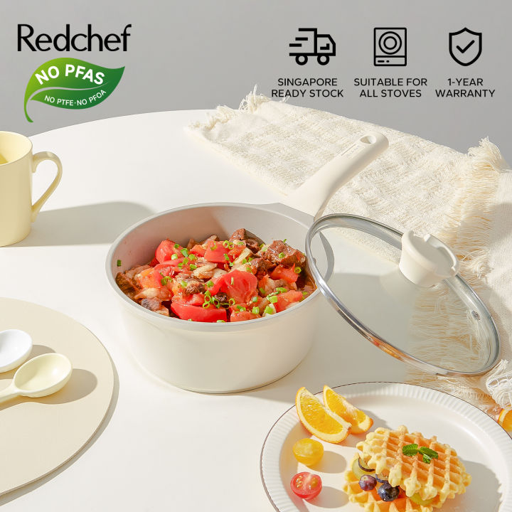 Redchef Nonstick Ceramic Rock Milk Pot Die-Cast Cookware With Lid,No ...