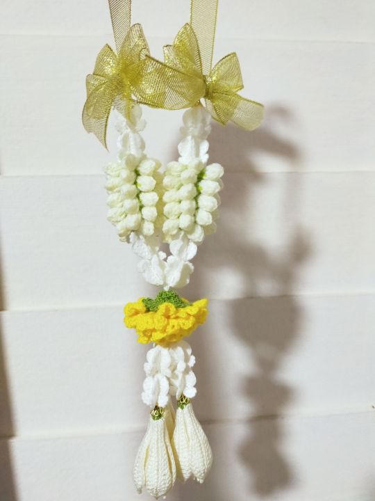 มาลัยคล้องหน้ารถ/หิ้งพระ โครเชต์ "handmade by Ployrung" | Lazada.co.th