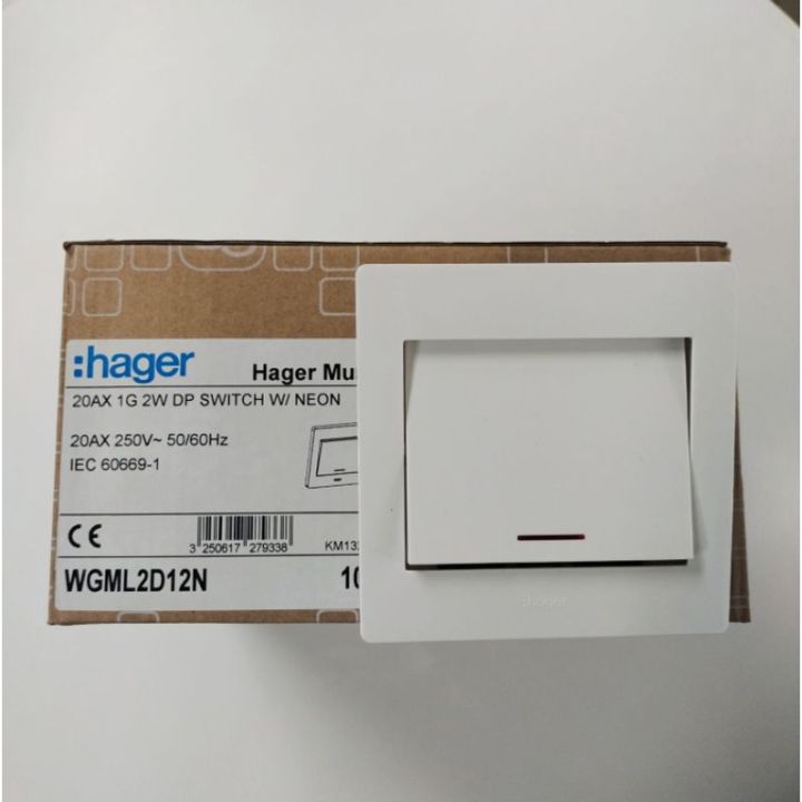 Hager Muse 20A 1 Gang 2 Way Double Pole Switch | Lazada