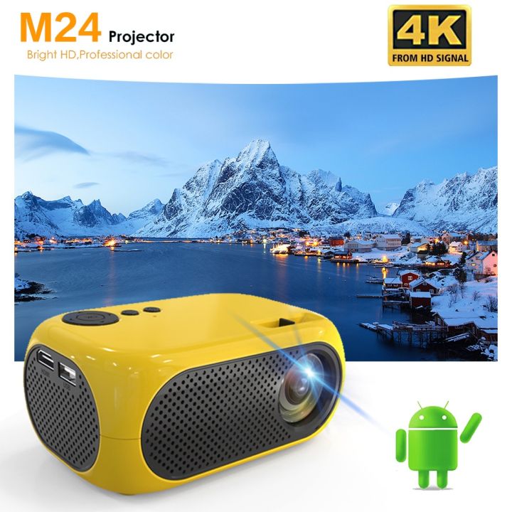 M24 Mini 4K HD LED Projector Android 11.0 Bluetooth WIFI 6.0 BT5.0 1920 ...
