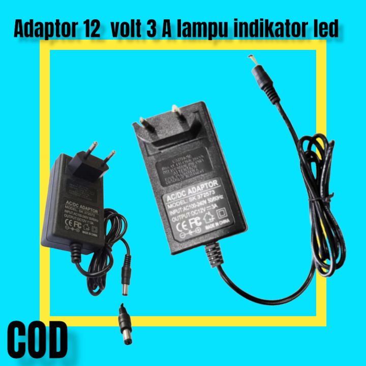 ADAPTOR 12 VOLT DC 3 AMPERE | Lazada Indonesia