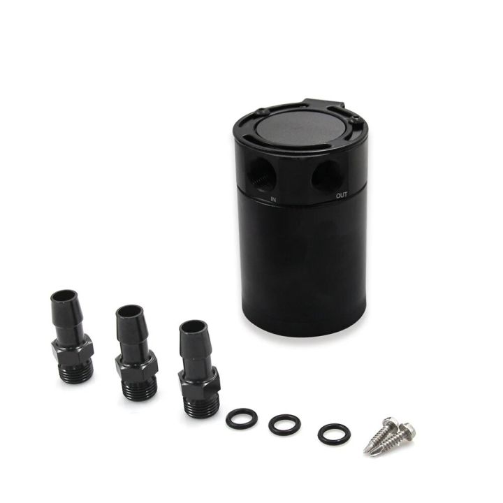 Universal Auto Oil Catch Can Baffled Reservoir Tank Air-Oil Separator ...