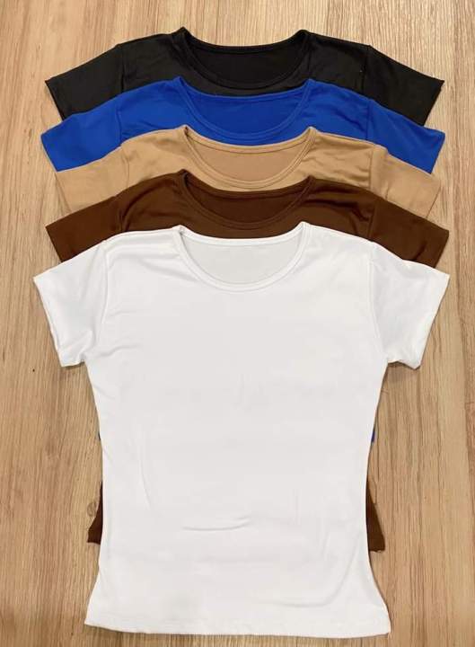 buy 1 take 1 body double lining basic full length hugging t-shirt free ...