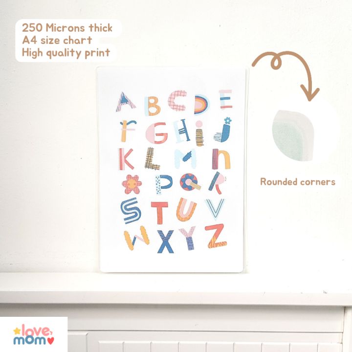 Laminated Cute Alphabet Educational Chart for kids & toddlers A4 size ...
