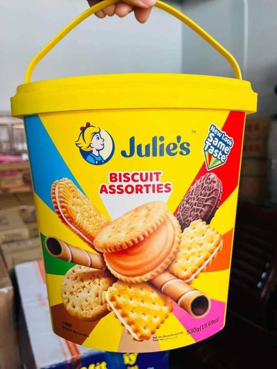 จูลี่บิสกิตรวมรุ่นถัง(Julie's Biscuit Assorted) ขนาด 530 กรัม | Lazada ...