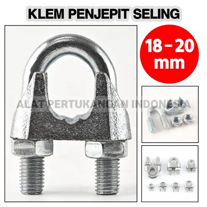 klem penjepit seling 20 mm wire rope clip clamp tali kawat sling kuku ...