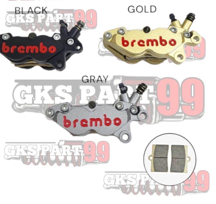 PALA BABI KALIPER BREMBO AXIAL 4 PISTON DEPAN KANAN GOLD.HITAM.GREY | Lazada Indonesia