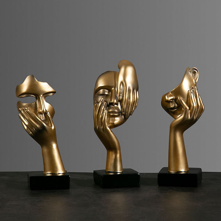 Resin Abstract Mask Statues European Miniature Figurines for Interior ...