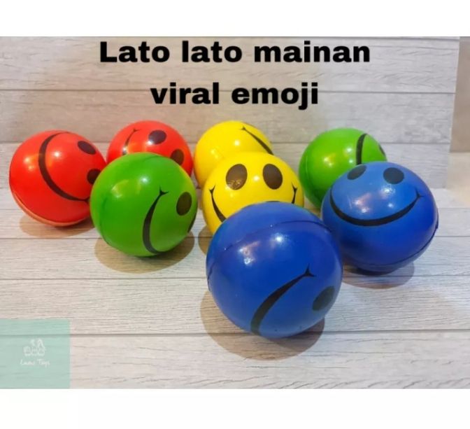 R. Toys Latto latto Emoji sepasang mainan viral bola toktok | Lazada ...