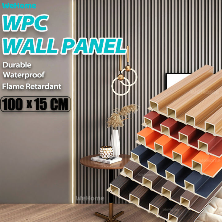 WeHome WPC Wall Panel Wood Wallpaper Sticker Waterproof Grille Design ...