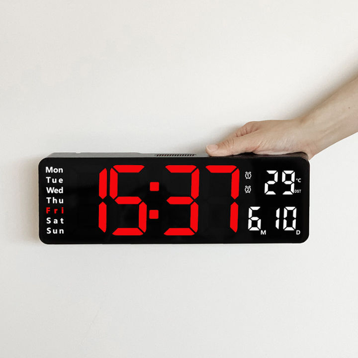 2023 New 13/16 Inch Digital Wall Clock Large Screen LED Digital Clock ...