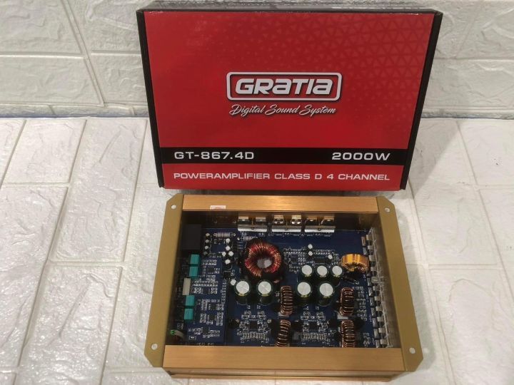 GRATIA รุ่น GT-867.4D เพาเวอร์แอมป์ สำหรับขับเสียงกลางแหลม คลาสดี Class D 4CH 2000watts.วัตต์ ...