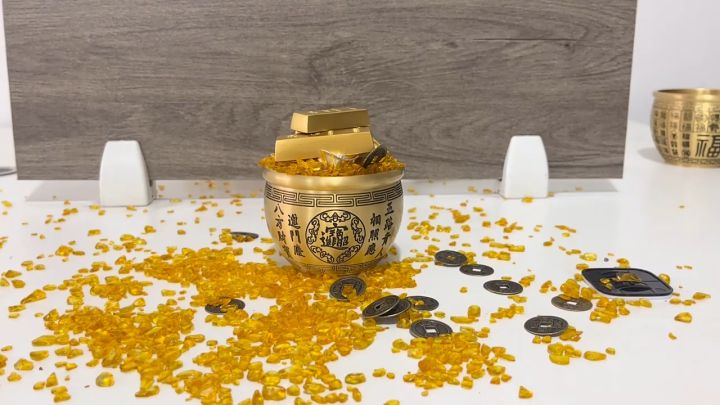Chinese Feng shui Fortune Pottery and Gold Bucket Premium Grade | Lazada