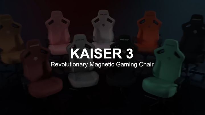 AndaSeat KAISER 3 Premium Gaming Chair / Office CARBON BLACK ASH GRAY ...