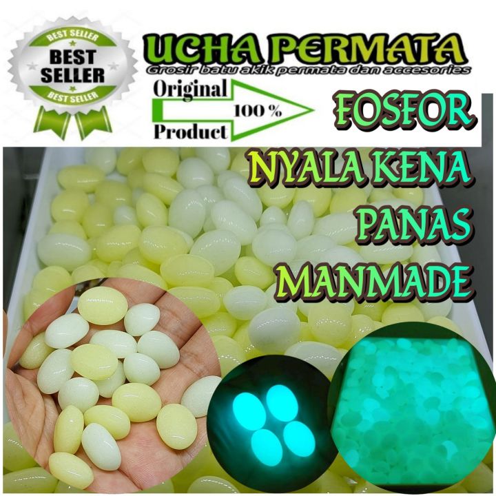 Batu akik fosfor kuning nyala dalam gelap / pospor / fospor | Lazada ...