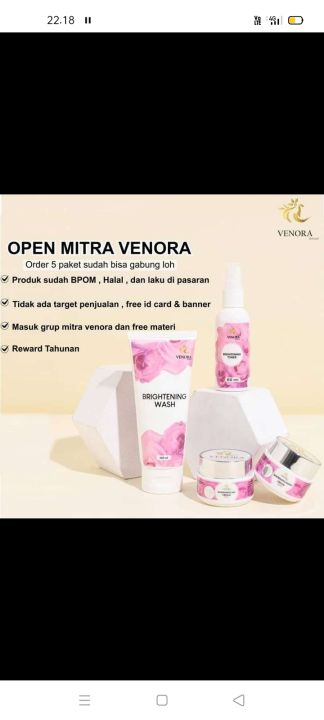 CREAM VENORA SKINCARE TERLARIS CREAM AMAN/PAKET WAJAH/SET KECANTIKAN ...
