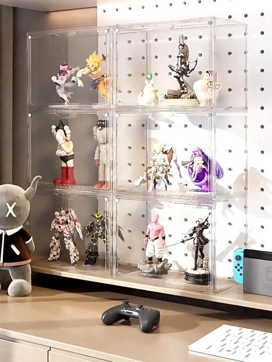 MISN Acrylic Toy Display Storage Box Stackable Magnetic Transparent ...