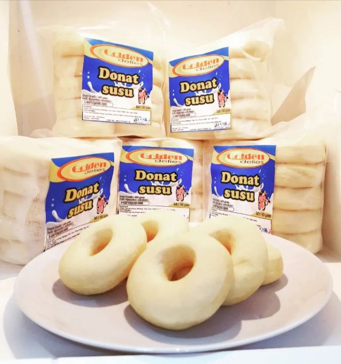 Donat Susu Golden, Donat Kentang Rasa Pandan+gula halus semua isi 10pcs ...