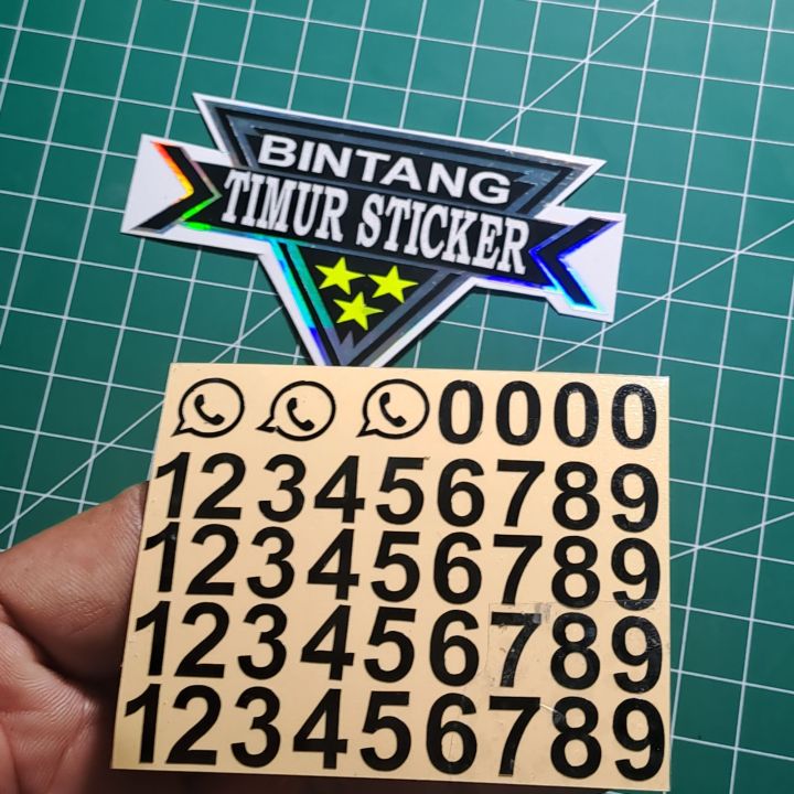 STICKER STIKER ANGKA WHATSAP UKURAN 1 CM PER ANGKA STIKER CUTTING ...