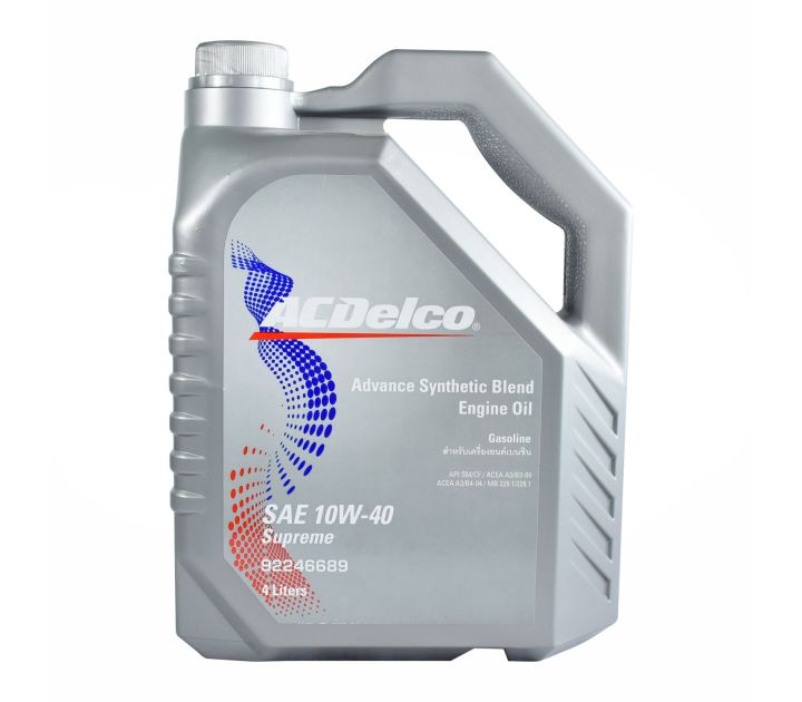 ACDelco น้ำมันเครื่องเบนซิน Supreme 10W-40 API SM/CF 4+1 ลิตร / 19379616 | Lazada.co.th